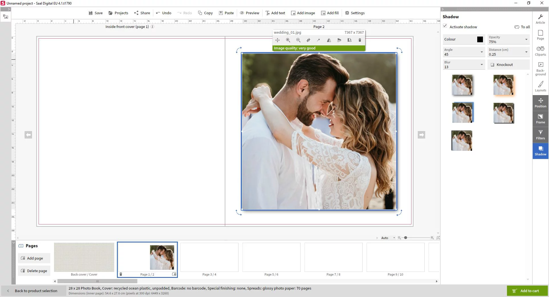 Saal Desktop Software: Enhancing Objects with Shadows